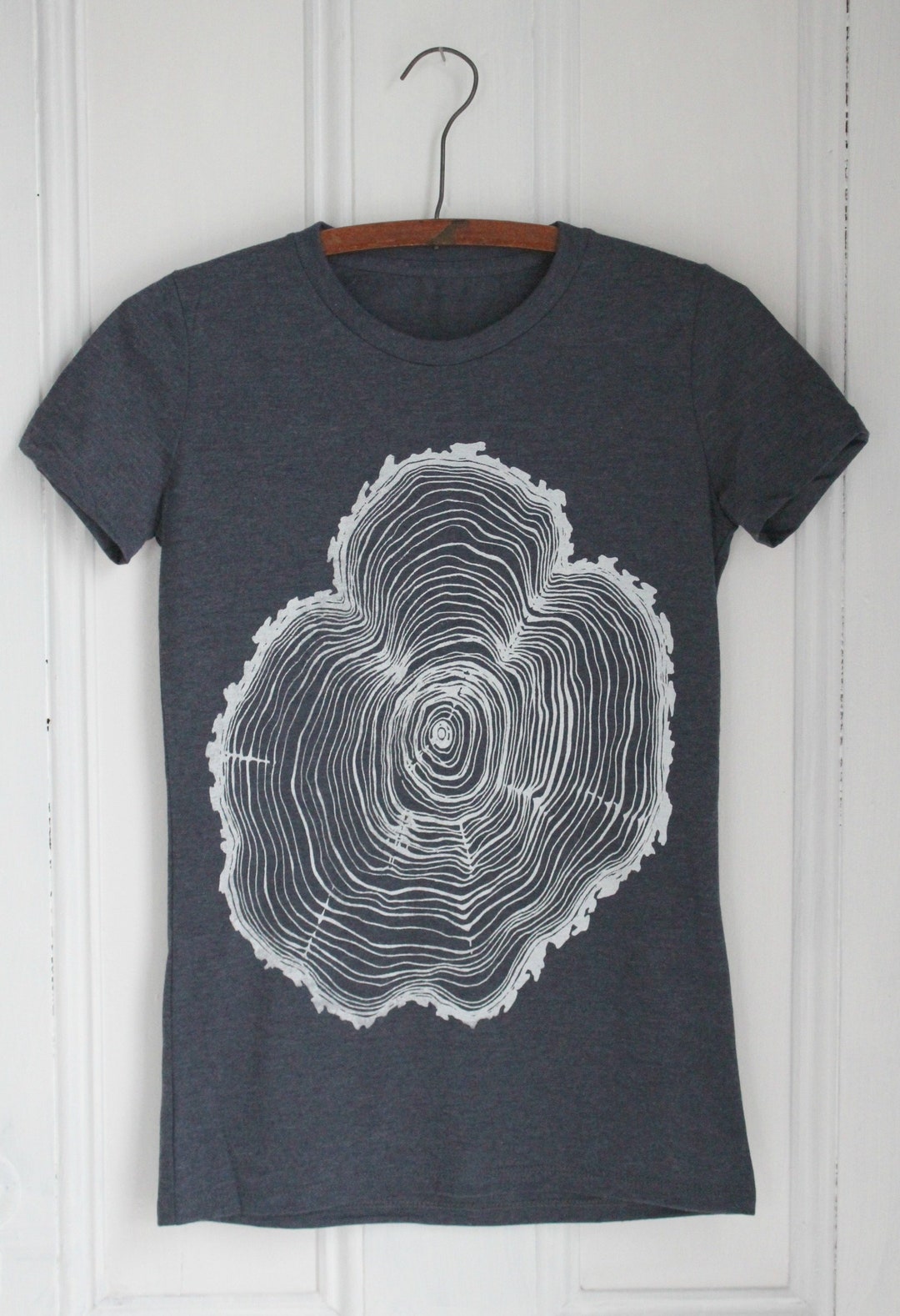 Womens Tree Ring T-shirt: Organic Tri-blend Woodcut Print - Etsy