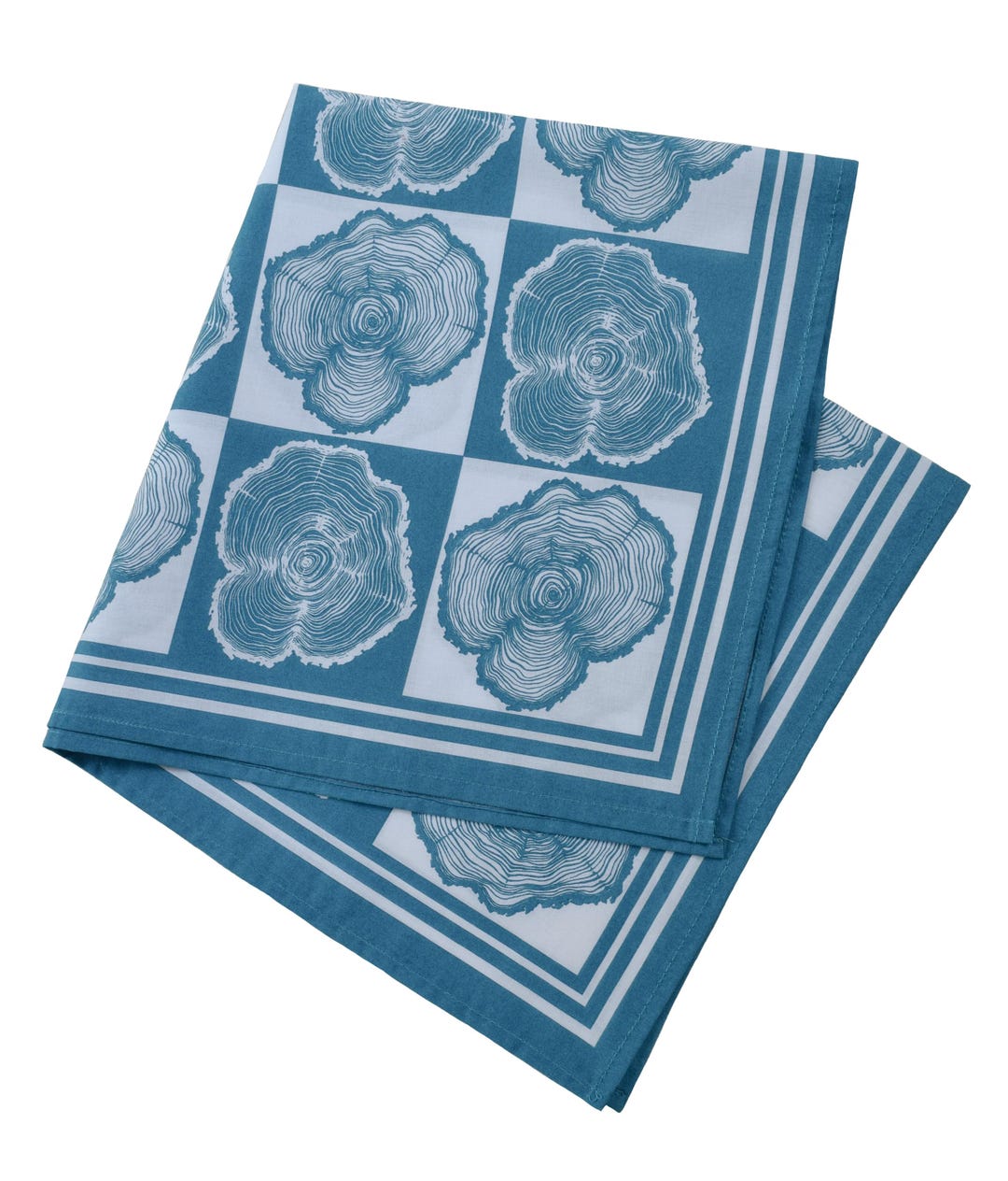 Tree Ring Bandana - Blue-green - 100% Cotton - Handkerchief - Trees ...