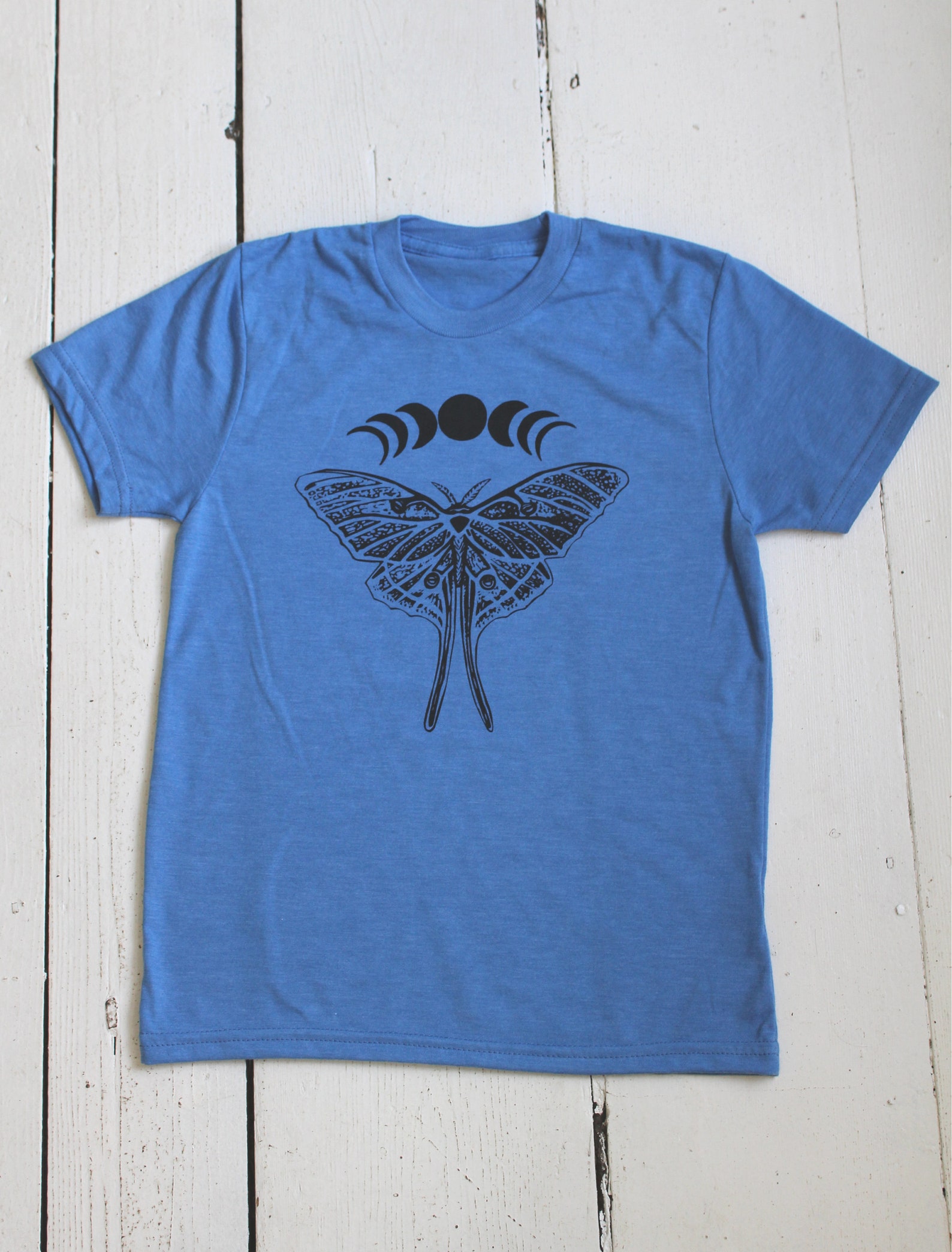 Kids Luna Moth Tee Organic Kids T-shirt Moon Luna Shirt | Etsy