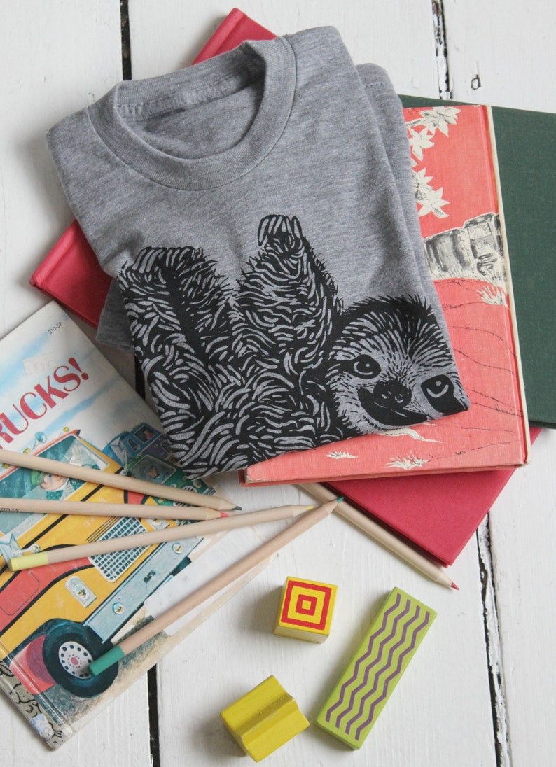 Kids Sloth Tee Organic Kids T-shirt Sloth Shirt | Etsy