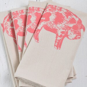 Pig Cloth Napkins - Set of 4 - Organic Cotton - Tablescape - Cloth ...