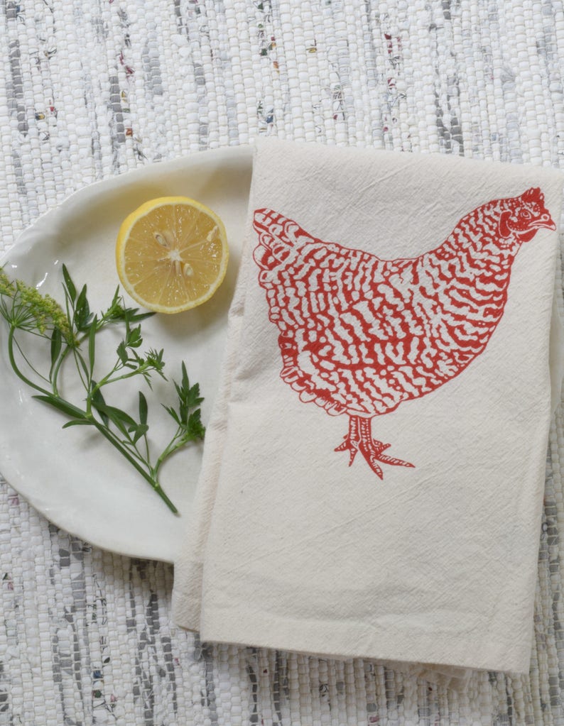 Chicken Cloth Napkins Organic Cotton Set of 4 Farmhouse - Etsy