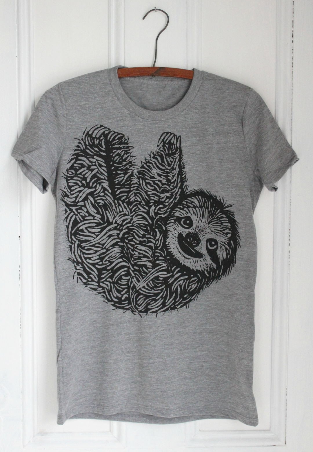 Mens Sloth T Shirt Organic Sloth Tee Tri-blend Animal Shirt Men's T ...