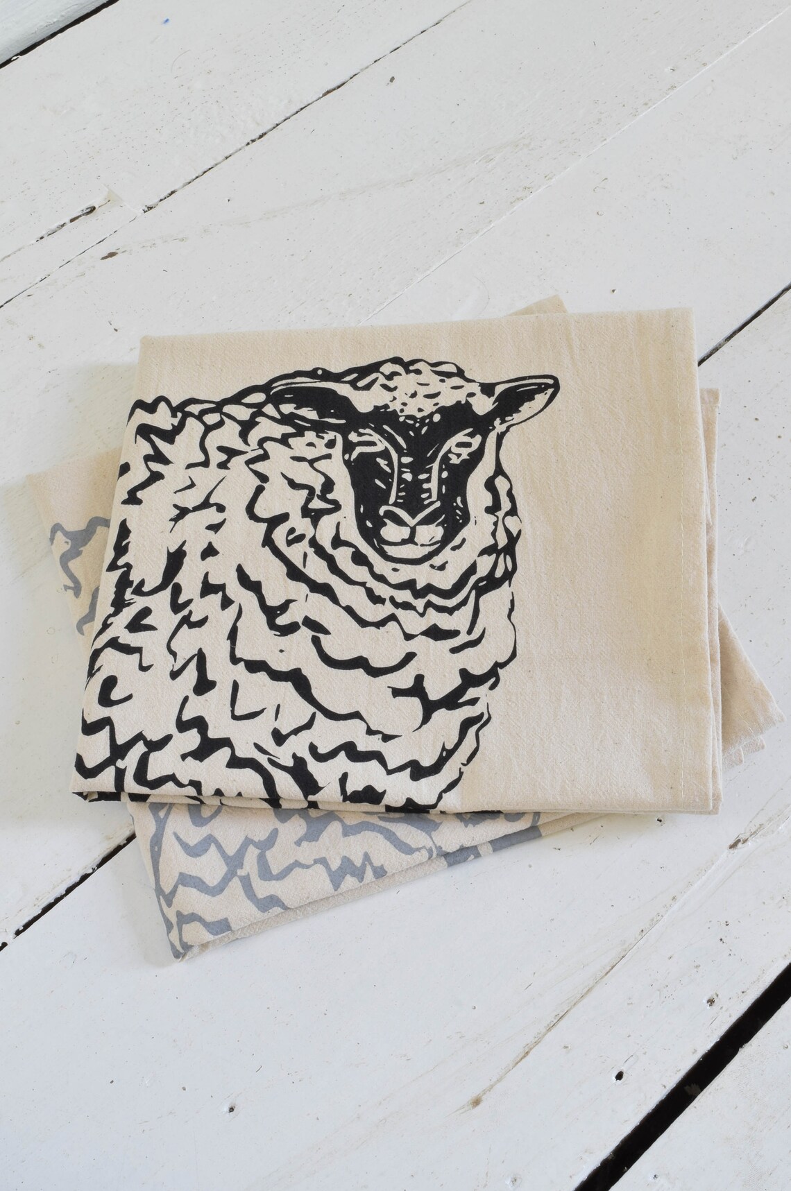 Sheep Tea Towel Organic Cotton Flour Sack Kitchen Towel | Etsy