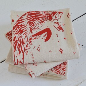 Fox Napkins - Set of 4 - Organic Cotton - Tablescape - Cloth Napkins ...