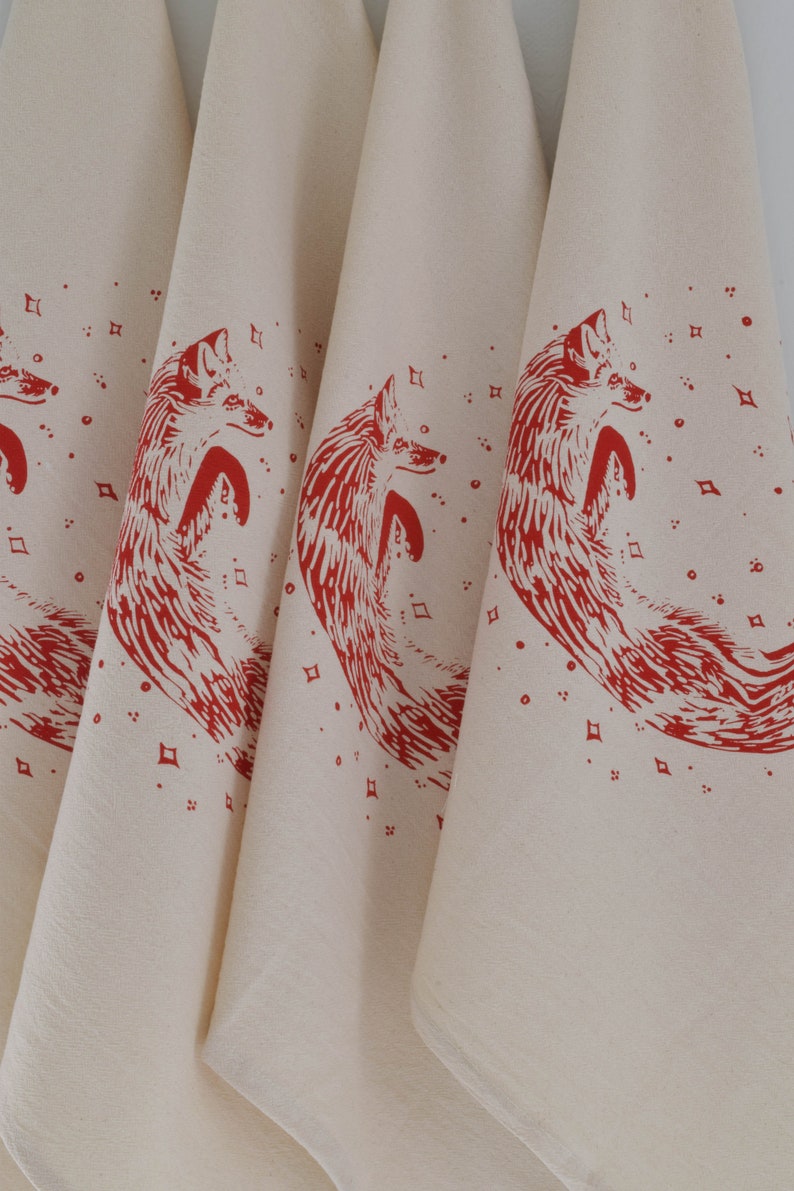 Fox Napkins Set of 4 Organic Cotton Tablescape Cloth - Etsy