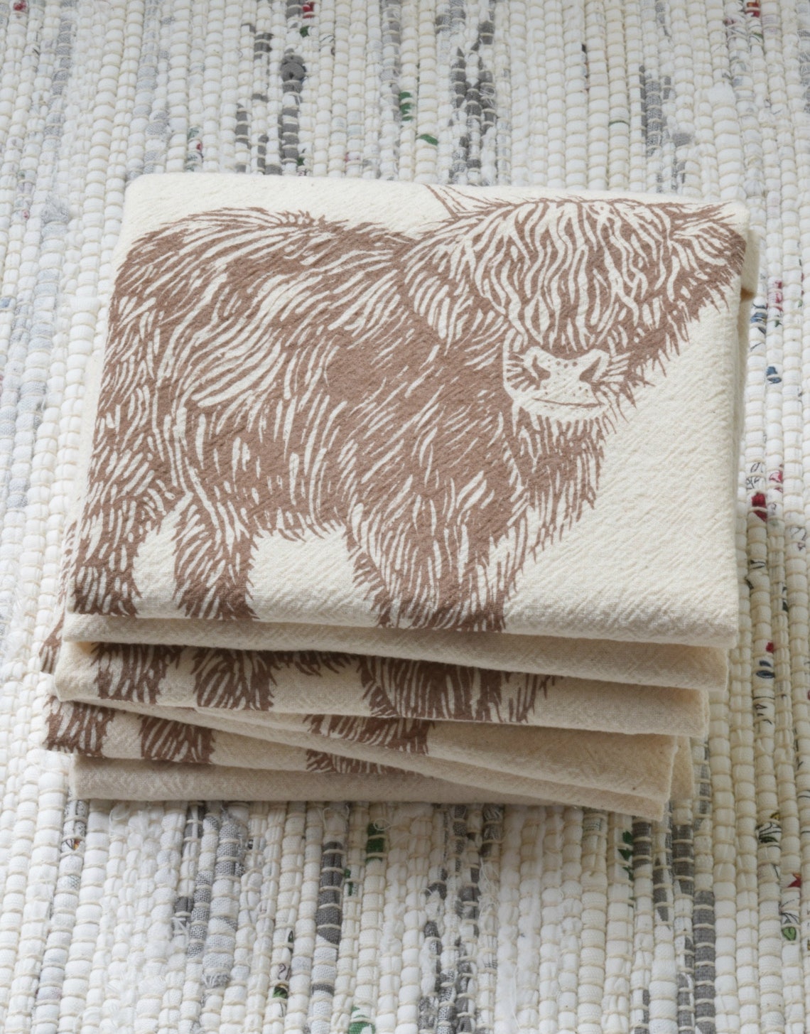 Cow Cloth Napkins Organic Cotton Scottish Highland Set - Etsy
