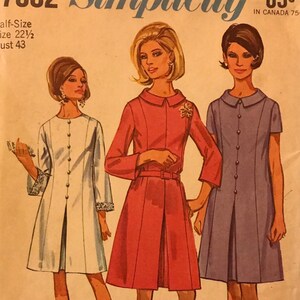 Simplicity 7352 Pattern UNCUT 1960s Vintage Princess Seam Knee Length ...