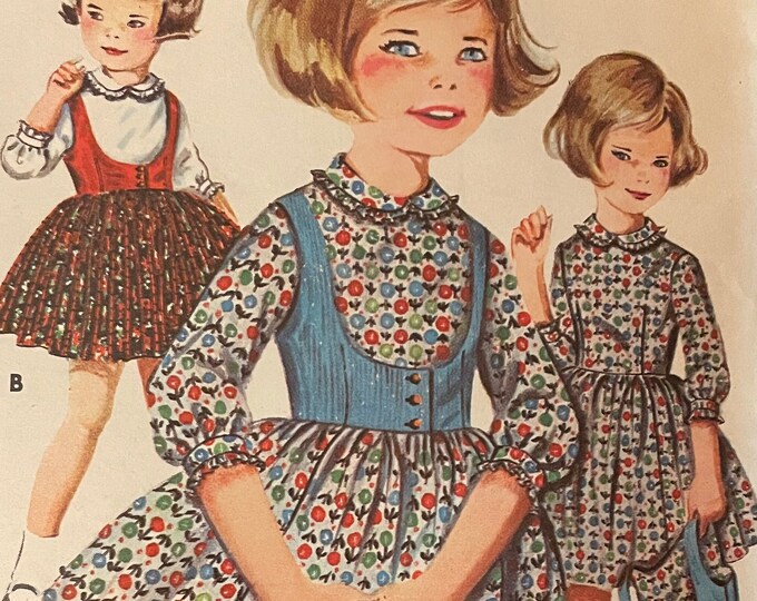 Butterick 2413 Pattern CUT Complete 1950s Vintage Girl's Fit Flare Knee ...