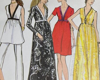 Vogue 8171 Pattern UNCUT 1970s Vintage Plunging V Neck Empire Waisted ...