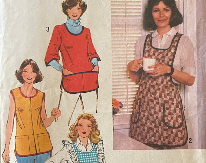 Simplicity 9209 Pattern UNCUT 1970s Women's Apron 4 Styles Cobbler ...