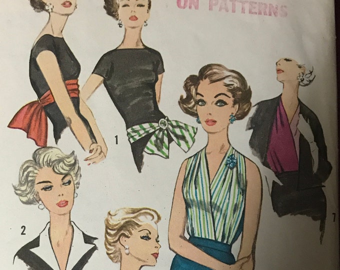 Simplicity 2779 Pattern CUT Complete Vintage 1950s Accessories Neckwear ...
