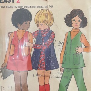 Butterick 5932 Pattern CUT Complete 1970s Vintage Girl's Easy Semi Fit ...