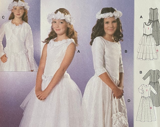 Burda 9761 Pattern UNCUT Girl's Formal Dress Sleeveless 3/4 Sleeve ...