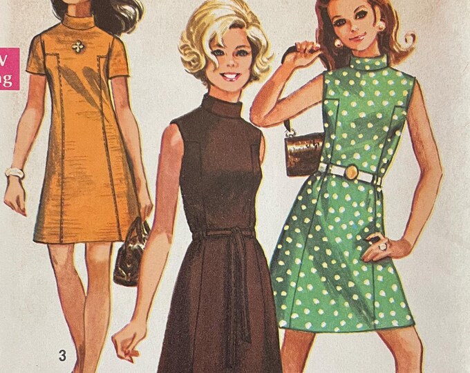 Simplicity 8588 Pattern UNCUT 1960s Standing Collar Sheath Dress ...