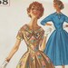 Simplicity 2258 Pattern UNCUT 1950s Vintage Fit and Flare Dress Pointed ...