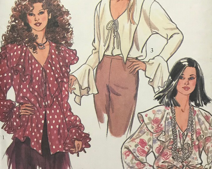 New Look 6161 Pattern CUT Complete 1980s Vintage V Neckline Peasant ...
