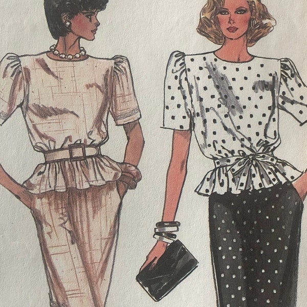 Vogue 9339 Pattern UNCUT 1980s Vintage Very Easy Loose Fitting Wrap Top ...