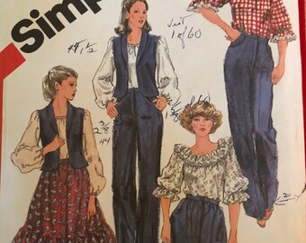 Simplicity 6626 Pattern UNCUT 1980s Vintage Pajama Set Pullover ...