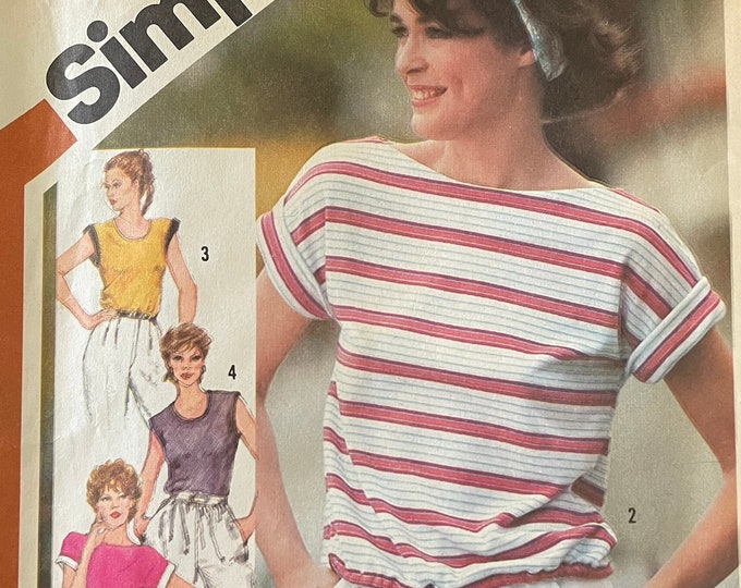 Simplicity 5933 Pattern Easy One Yard Top Bateau Scoop Neck Stretch ...