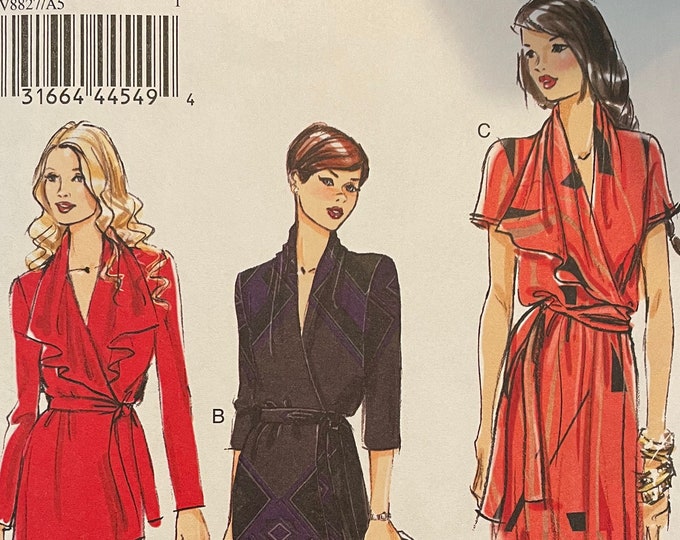 Vogue V8827 8827 UNCUT Easy Loose Fitting Wrap Dress Wing Drape or Swan ...