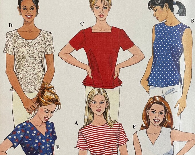 Simplicity 8523 Pattern UNCUT V Square Scoop Round Neck Pullover Top ...