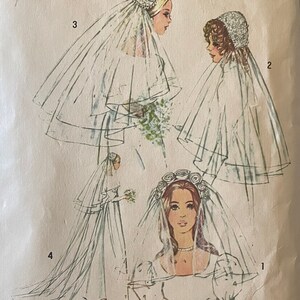 Simplicity 9826 Pattern CUT Complete 1970s Vintage Bridal Headpieces ...