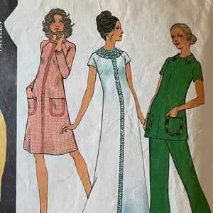 Mccalls 3416 Pattern CUT Complete 1970s Vintage Tunic Knee or Maxi ...