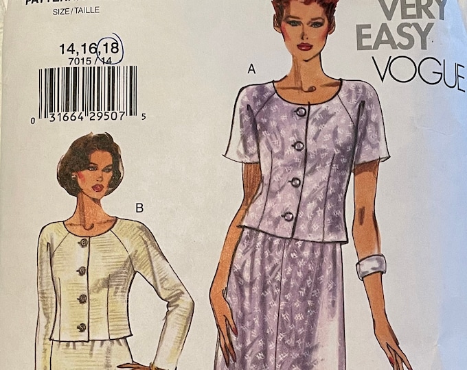 Vogue 1593 Pattern CUT Complete Easy Loose Fitting Lined Tapered or ...