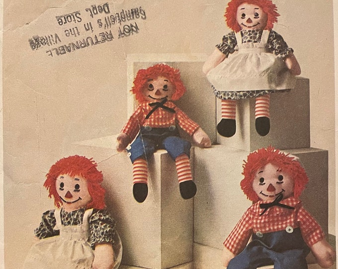 Mccalls 6941 Pattern CUT or UNCUT 1960s Vintage Raggedy Ann and Andy ...