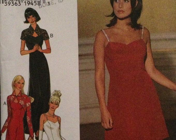 Simplicity 4258 Pattern Formal Square Neck Dress Sheer Yoke Sleeves ...