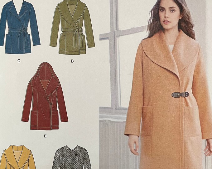 Simplicity 1067 Pattern UNCUT Asymmetrical Closure Coat With Shawl ...