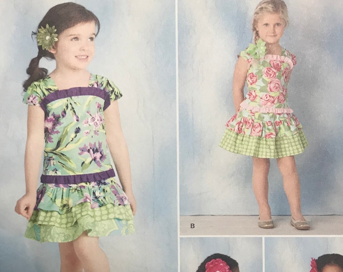 Simplicity 1627 Pattern UNCUT Little Girl's Cap Sleeve Top With Back ...