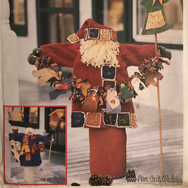Large Primitive Santa Pattern - Etsy