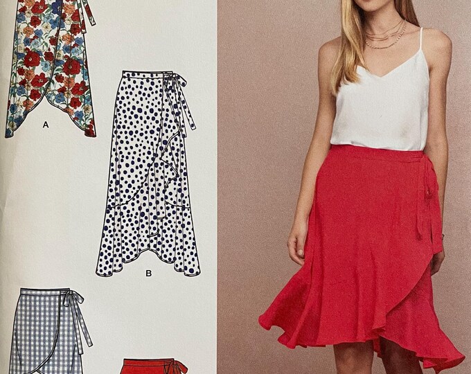 Simplicity 8606 Pattern UNCUT Side Wrap Skirt High Low Fishtail Hem ...