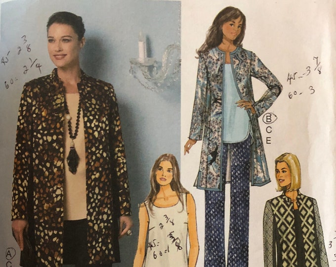 Butterick B6293 6293 Pattern UNCUT Sleeveless Tunic Nehru Style Jacket ...