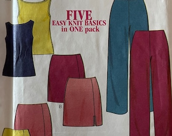 Vogue 7023 Pattern UNCUT Easy Stretch Knit Sleeveless Short or Long ...