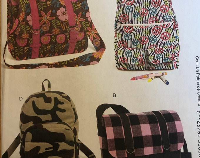 Mccalls M6410 6410 Pattern UNCUT Backpack Messenger Style Back Lined ...