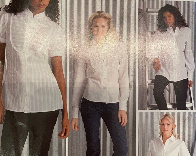 Simplicity 3684 Pattern UNCUT 2000s Threads Button Front Blouse Collar ...