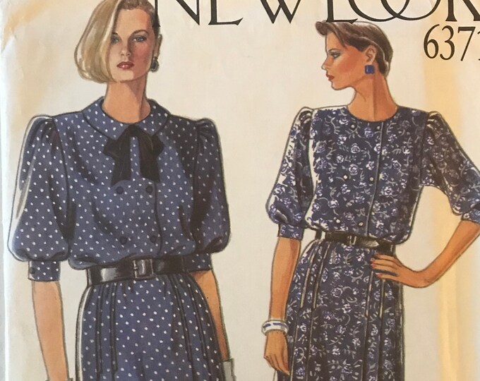 New Look 6371 Pattern Jewel Neck Double Breasted Blouson Dress - Etsy
