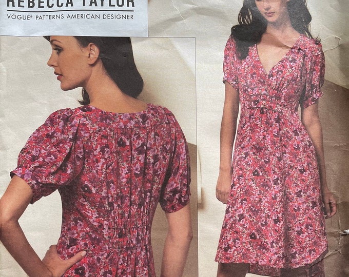 Vogue 1152 Pattern UNCUT American Designer Rebecca Taylor V Neck Dress ...