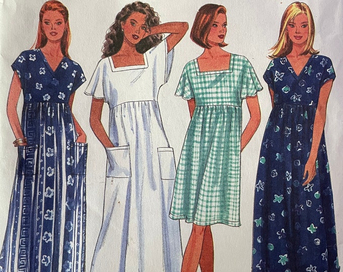 Simplicity 7181 Pattern UNCUT 2 Hour Dress Square V Neckline Raised ...