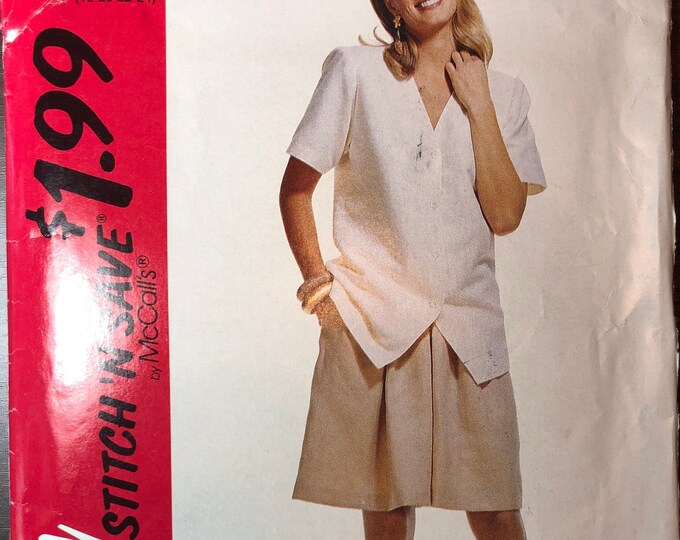 Mccalls 6491 Pattern UNCUT 1990s Vintage Stitch 'N Save Button Front ...