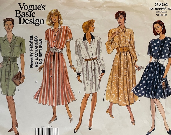 Mccalls 6413 Pattern UNCUT 1990s Vintage Fashion Basics Button Front ...