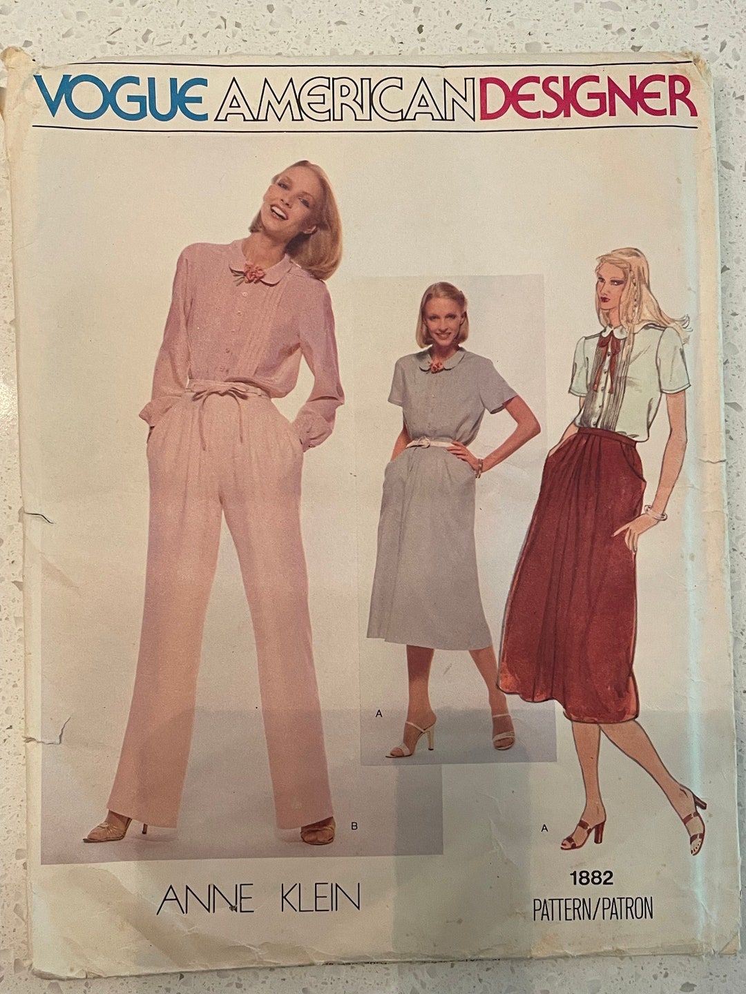 Vogue 1882 Pattern UNCUT 1980s Vintage Anne Klein American Designer ...