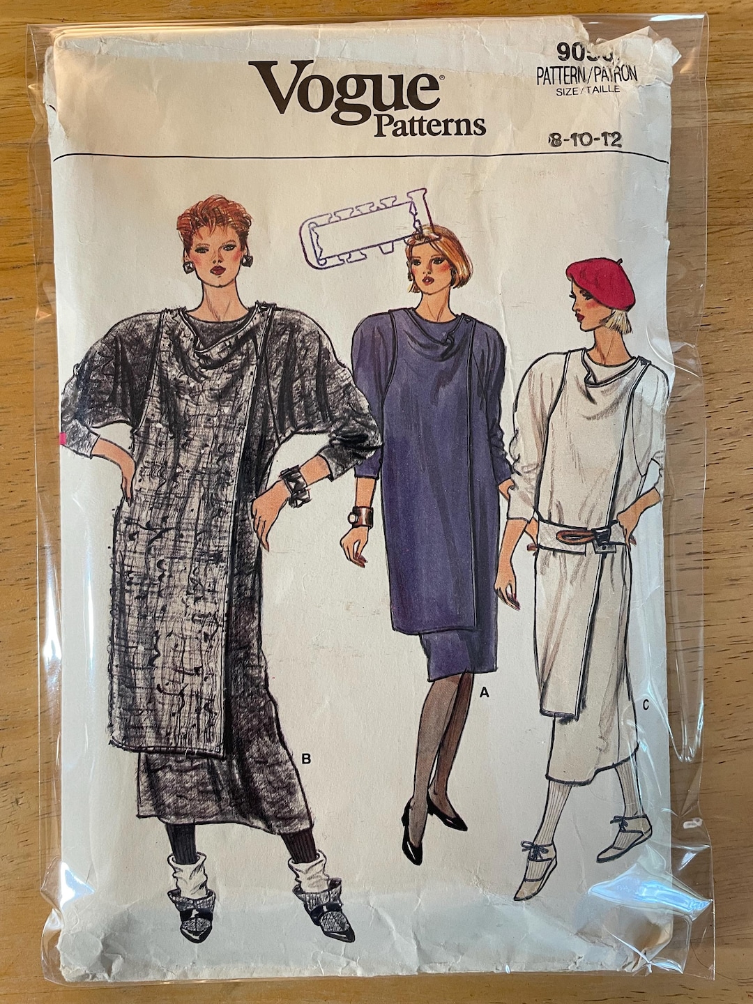 Vogue 9056 Pattern UNCUT Vintage 1980s Pullover Dress Layered Look ...