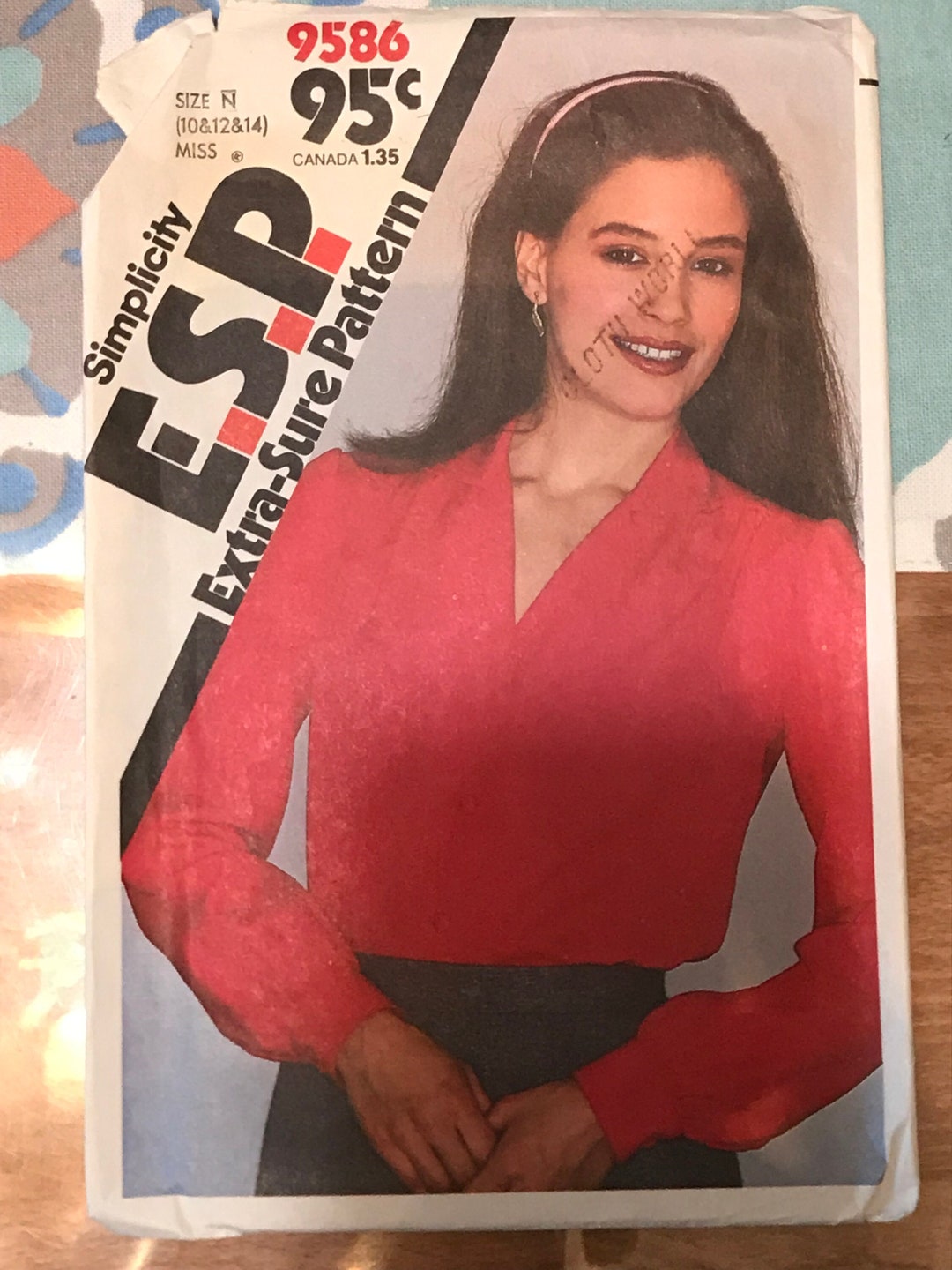 Simplicity 9586 Pattern UNCUT 1980s Extra Sure Vintage Button Front ...