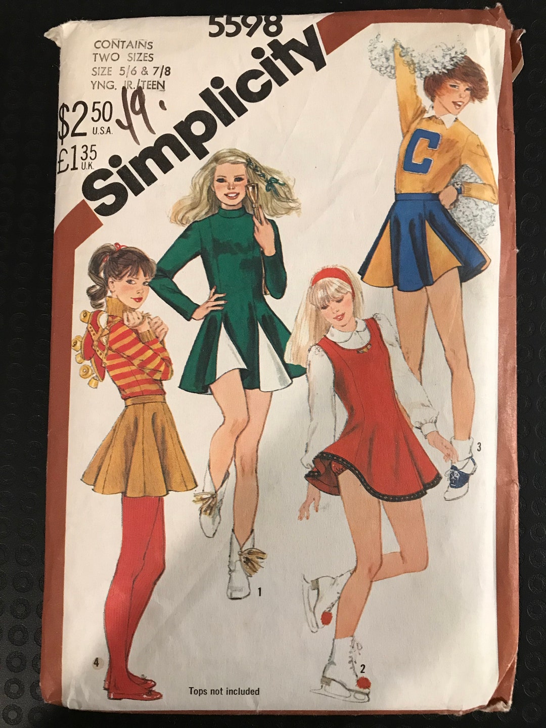 Simplicity 5598 Pattern CUT Complete 1980s Vintage Junior Teen Girl ...