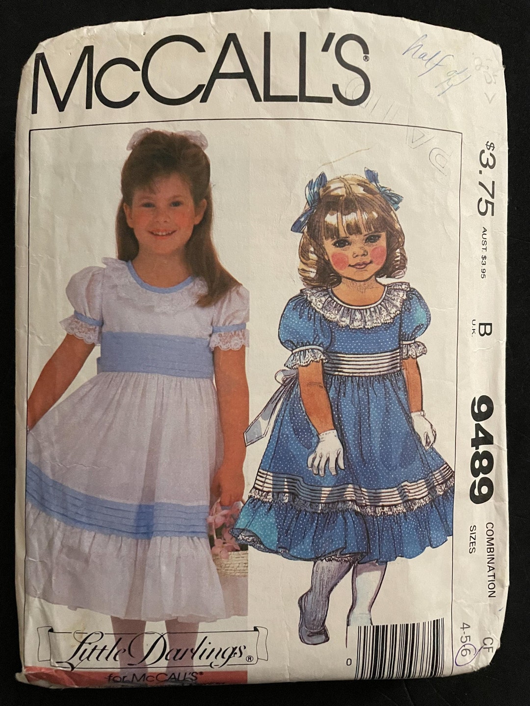 Mccalls 9489 Pattern CUT Complete 1980s Vintage Little Darlings ...