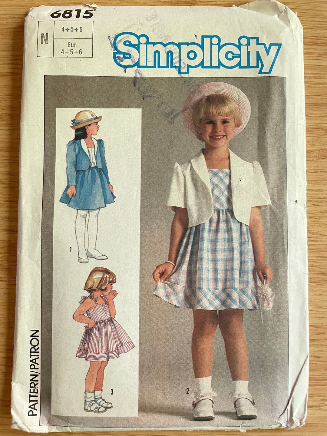 Simplicity 6815 Pattern UNCUT 1980s Vintage Little Girl's Sleeveless ...